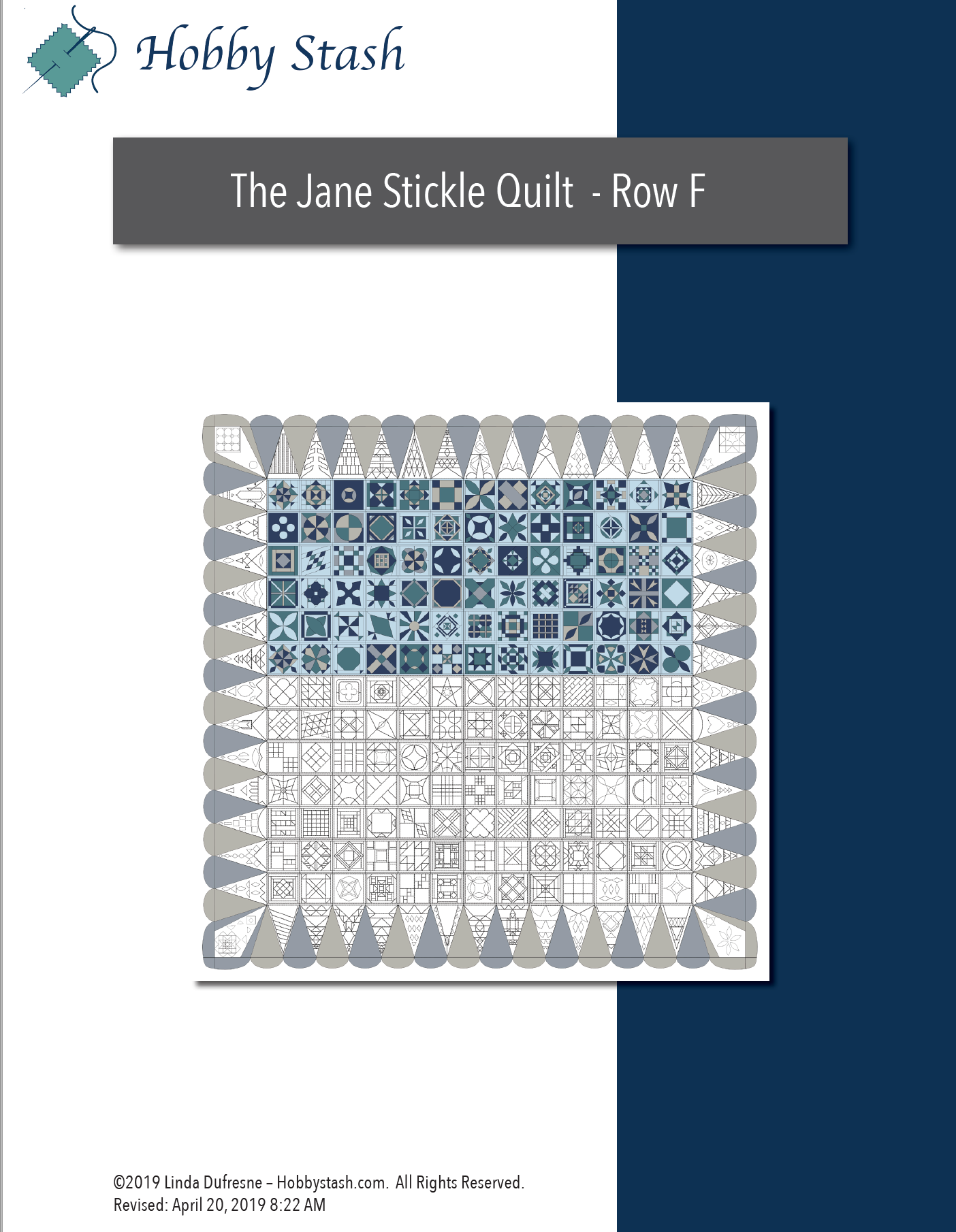 The Jane Stickle Quilt – Row F | Hobby Stash